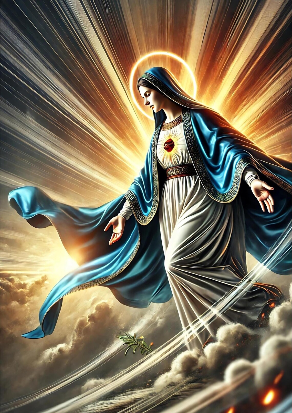Superhero Holy Mary Digital Print | Powerful Saint Art | Modern ...