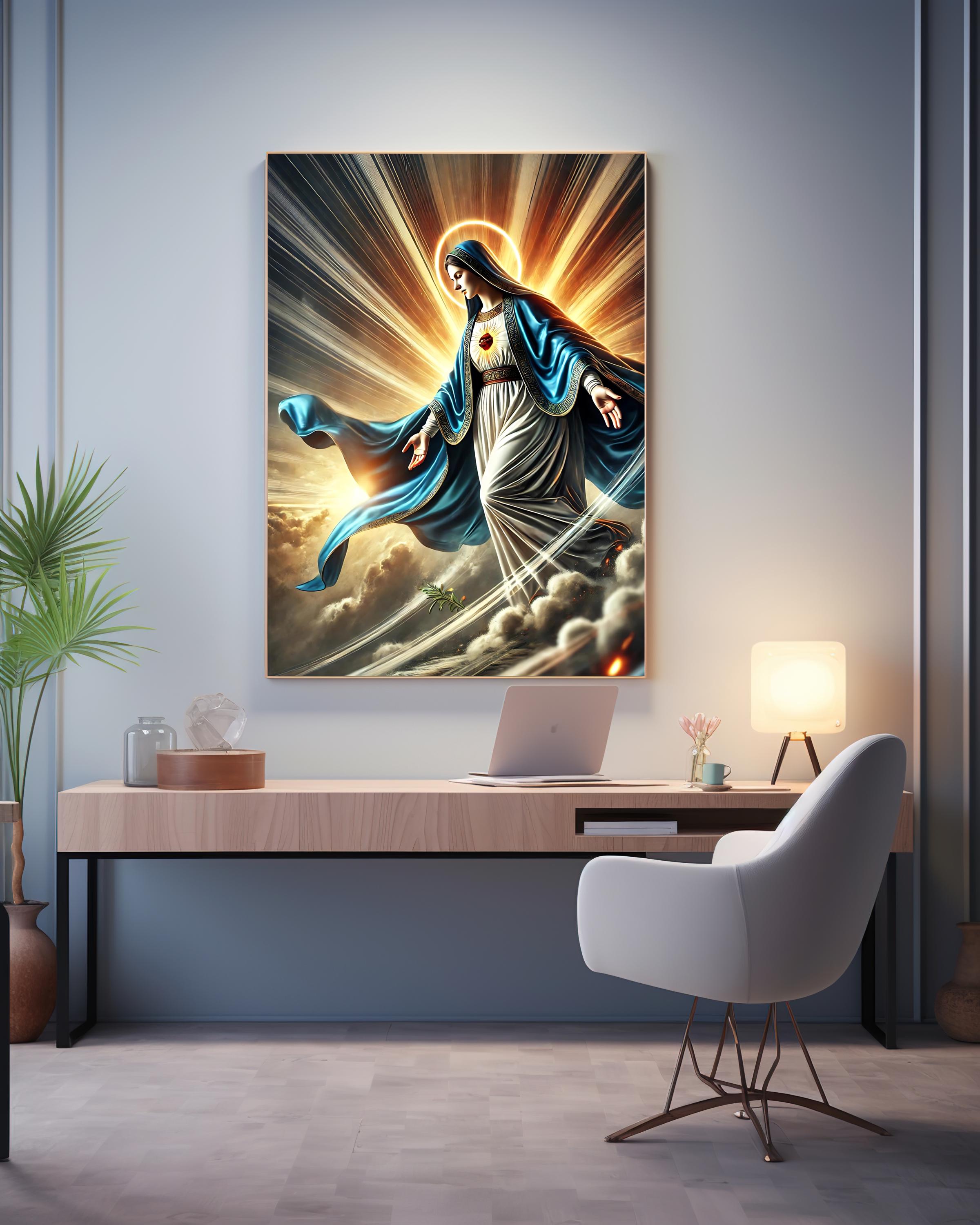 Superhero Holy Mary Digital Print | Powerful Saint Art | Modern ...