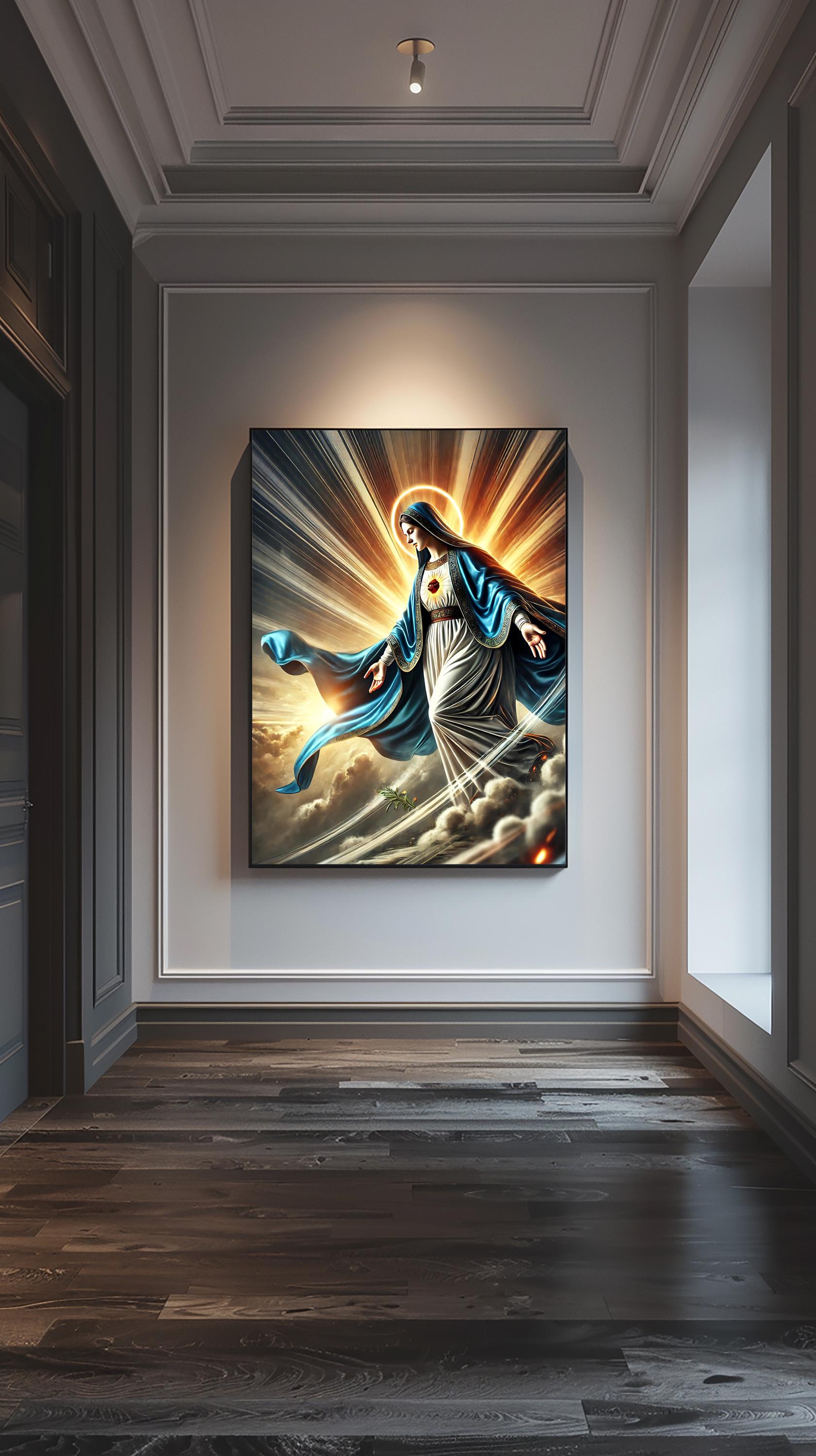 Superhero Holy Mary Digital Print | Powerful Saint Art | Modern ...
