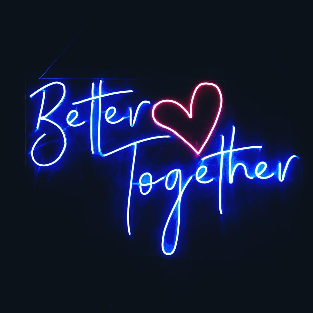 Better Together Neon Sign | Wedding Neon Light | Neon Sign Room Decor ...