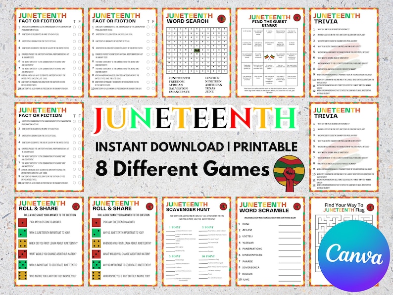 Juneteenth Games Bundle, Juneteenth Day Activity, Juneteenth ...