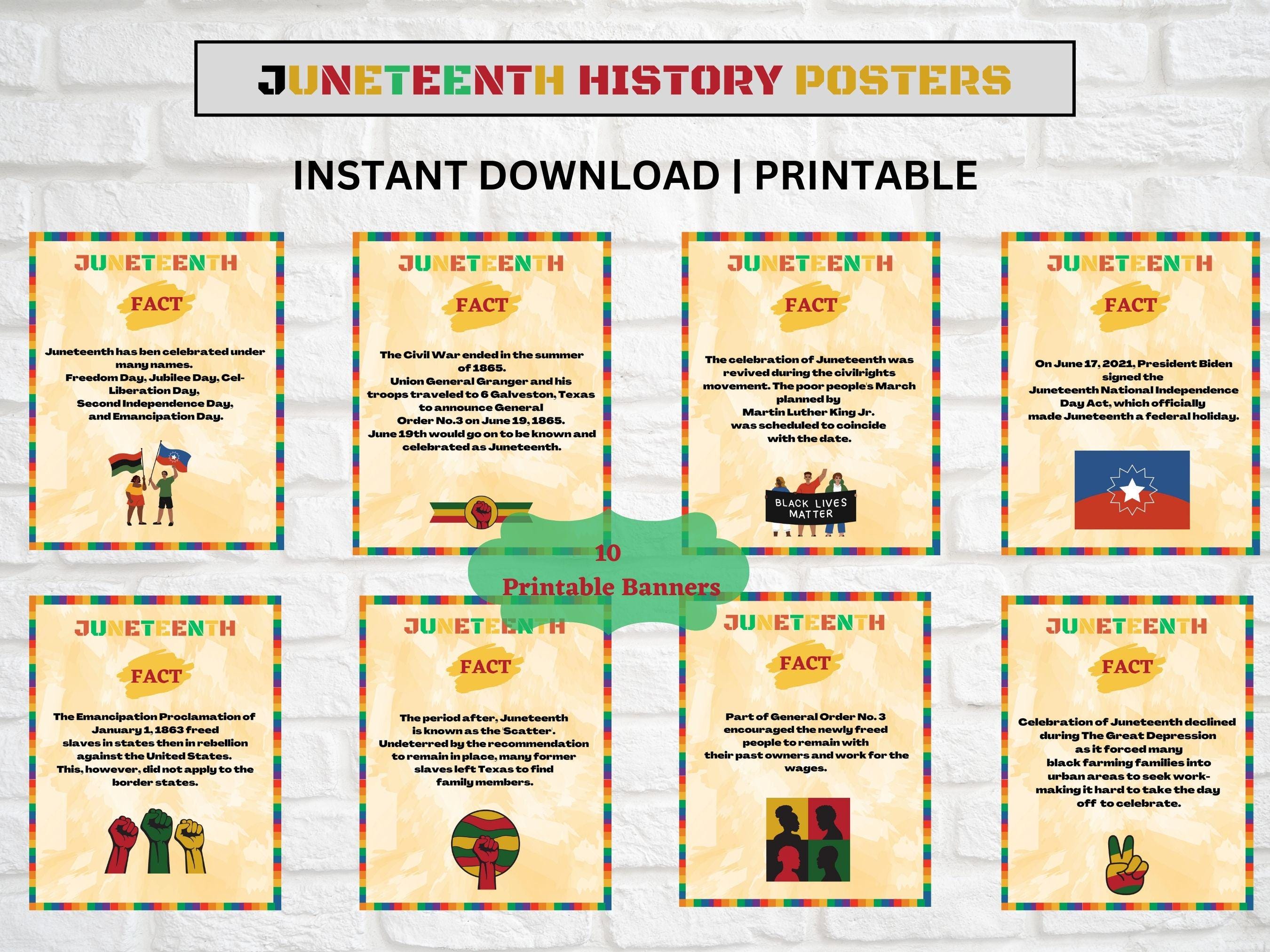 Juneteenth Posters, Freedom Day Posters, Juneteenth History Printable ...
