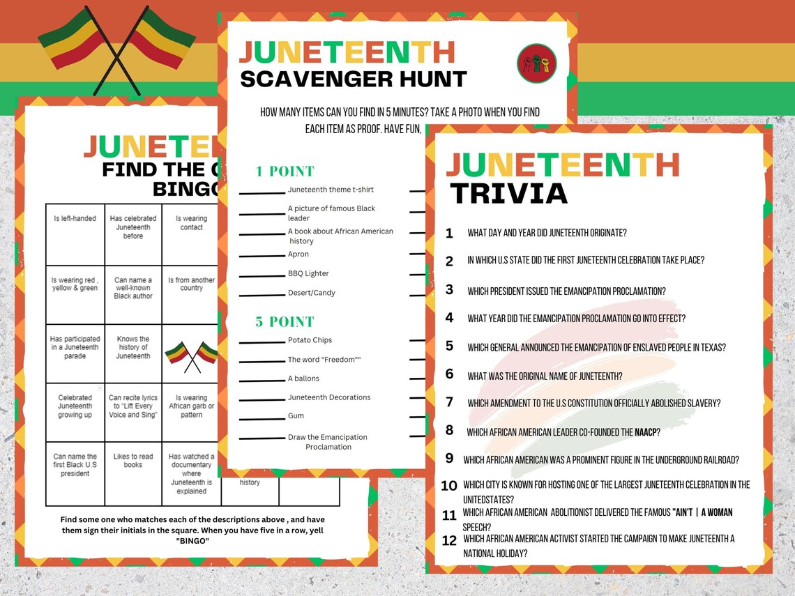Juneteenth Games Bundle, Juneteenth Day Activity, Juneteenth ...