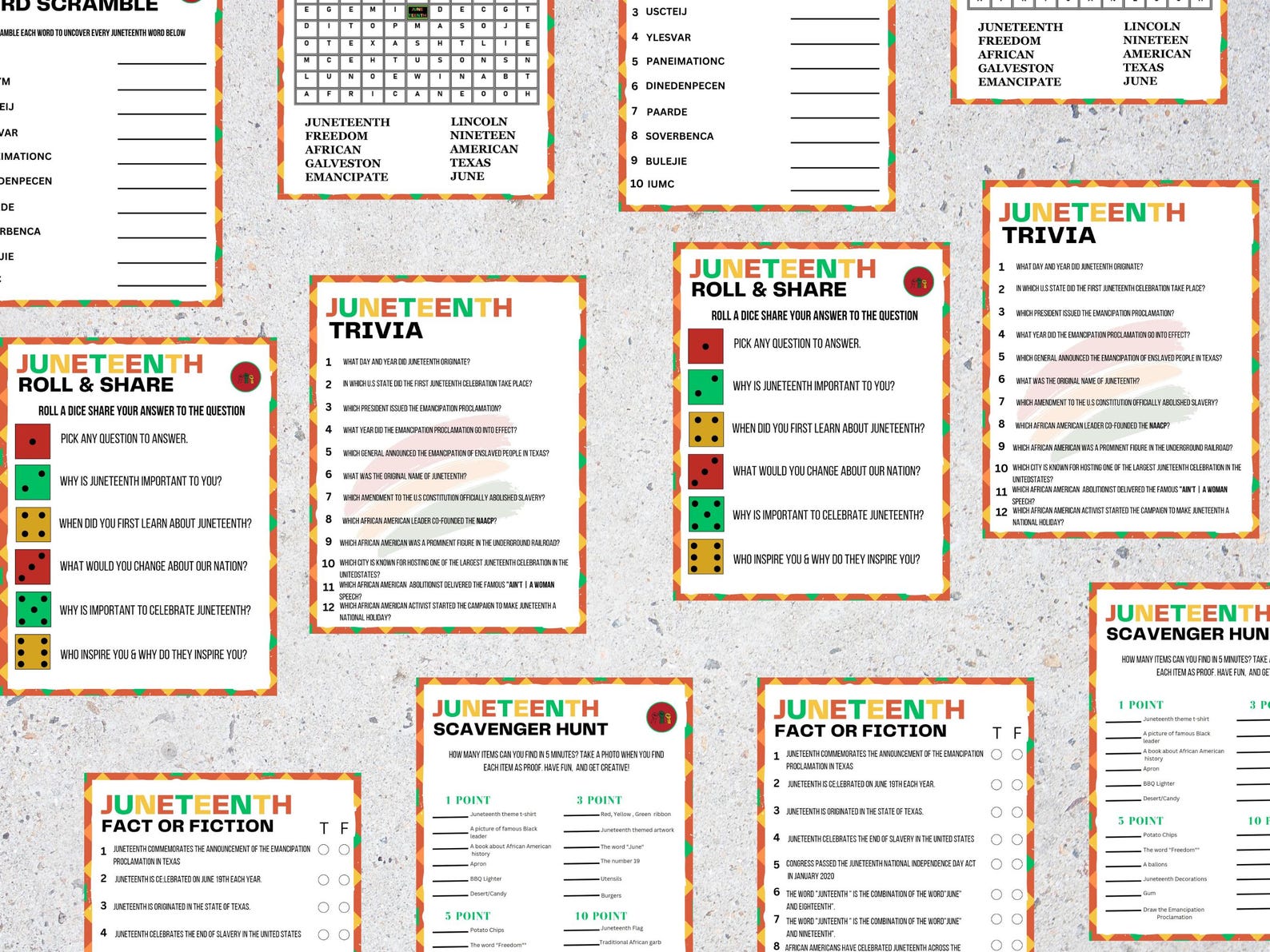 Juneteenth Games Bundle, Juneteenth Day Activity, Juneteenth ...