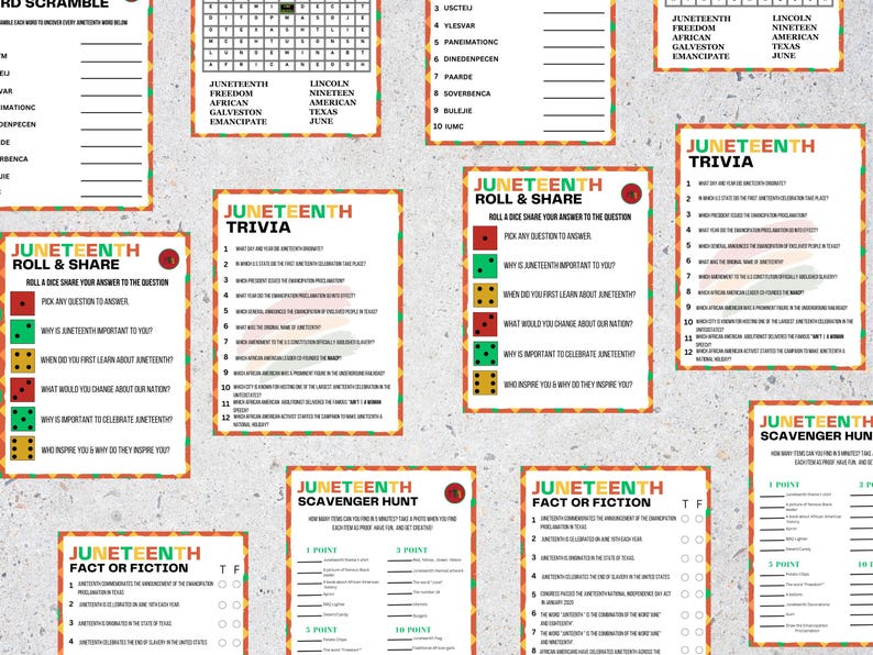 Juneteenth Games Bundle, Juneteenth Day Activity, Juneteenth ...