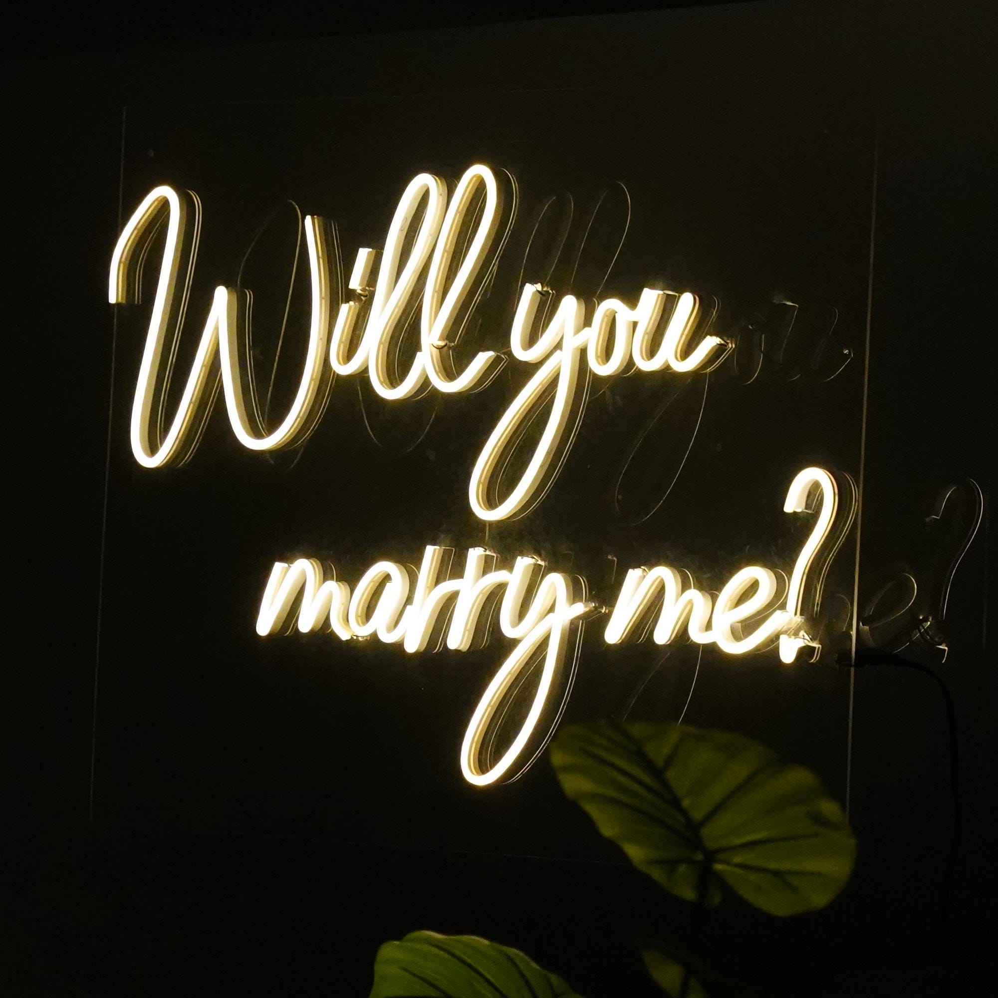 Will You Marry Me Neon Sign | Wedding Neon Light | Neon Sign Room Decor ...