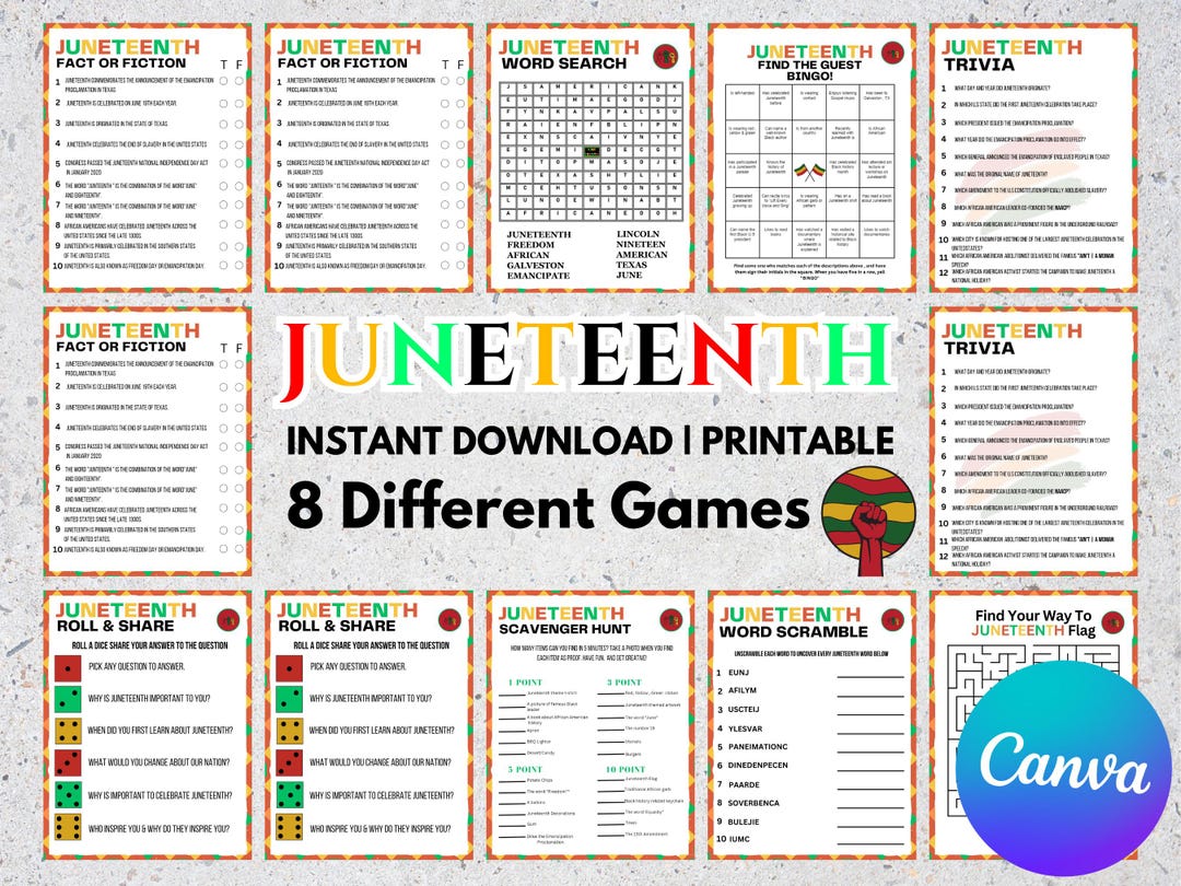 Juneteenth Games Bundle, Juneteenth Day Activity, Juneteenth ...