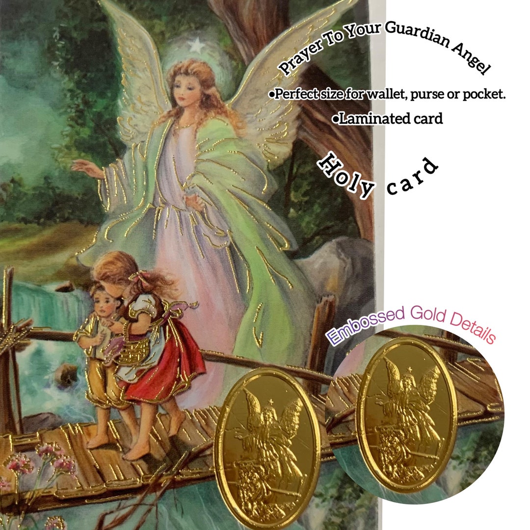 Guardian Angel Prayer Card- Paperstock Holy Card- Laminated - Etsy
