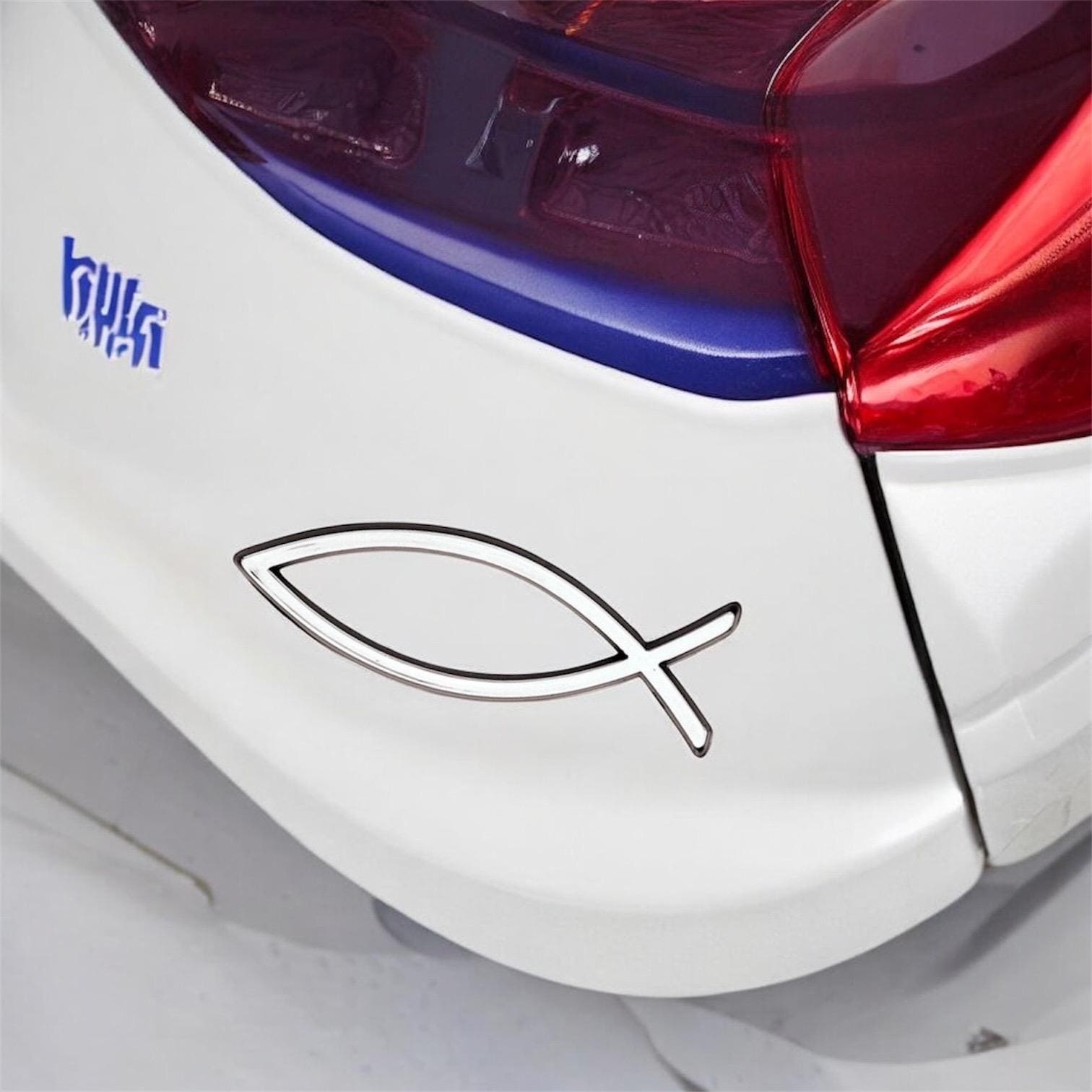 Chrome Christian Fish Emblem: 3D Car Symbol With Adhesive - Etsy