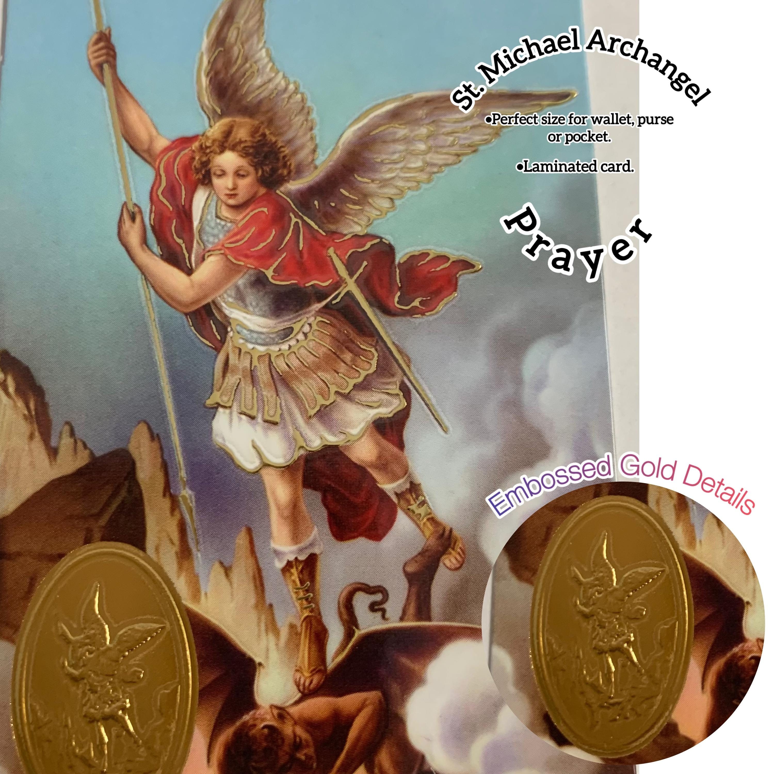 St.michel the Archangel Prayer Card- Paperstock Holy Card- Laminated - Etsy