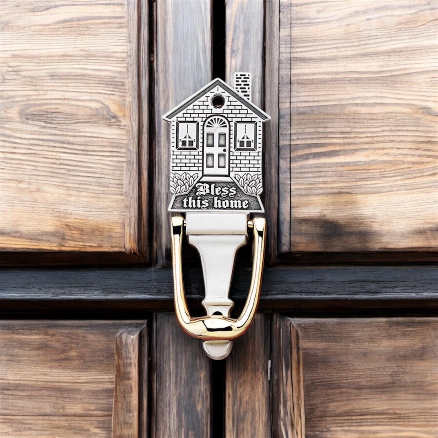 Door Knocker for Front Door - Blessed This Home - Peace to All Who ...