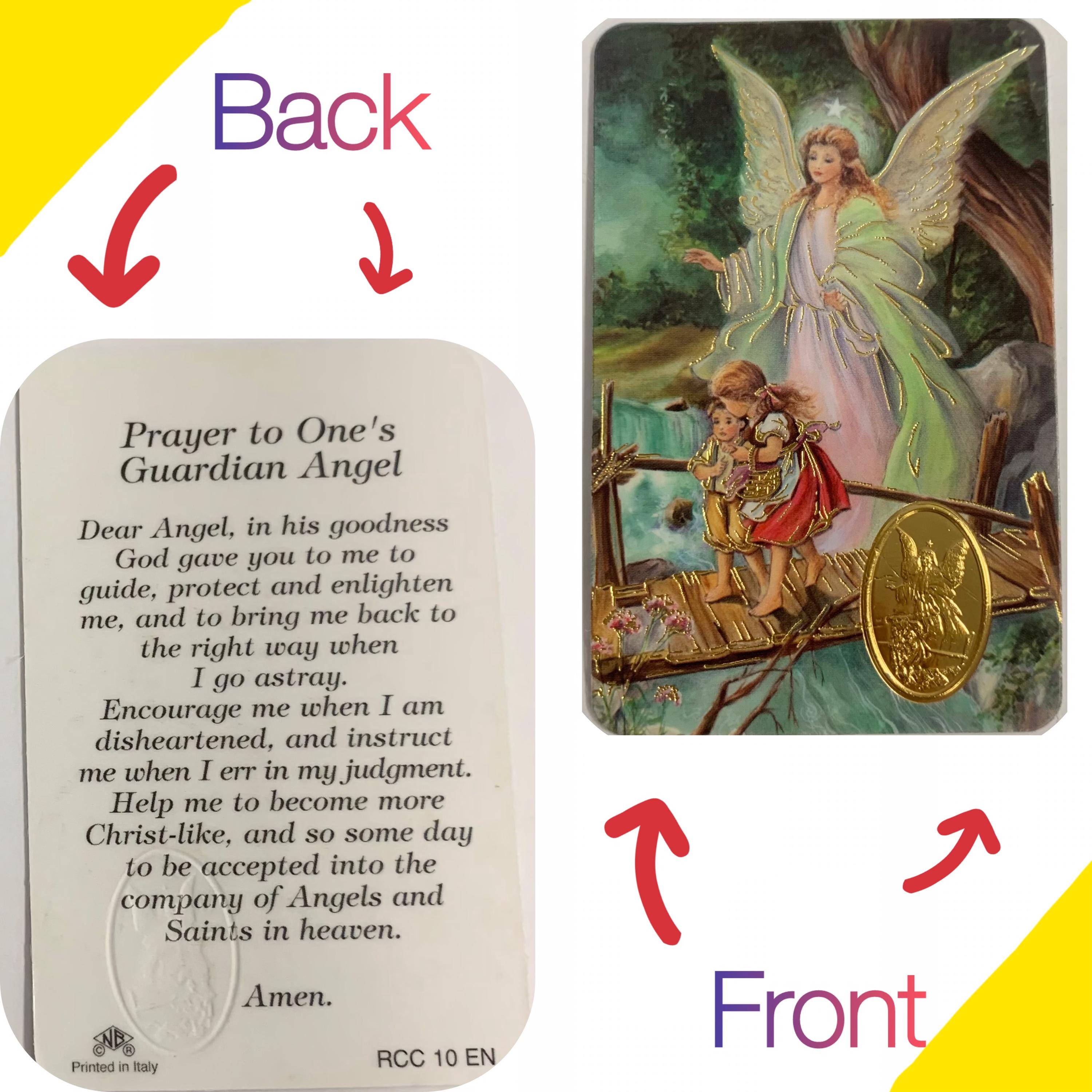 Guardian Angel Prayer Card- Paperstock Holy Card- Laminated - Etsy