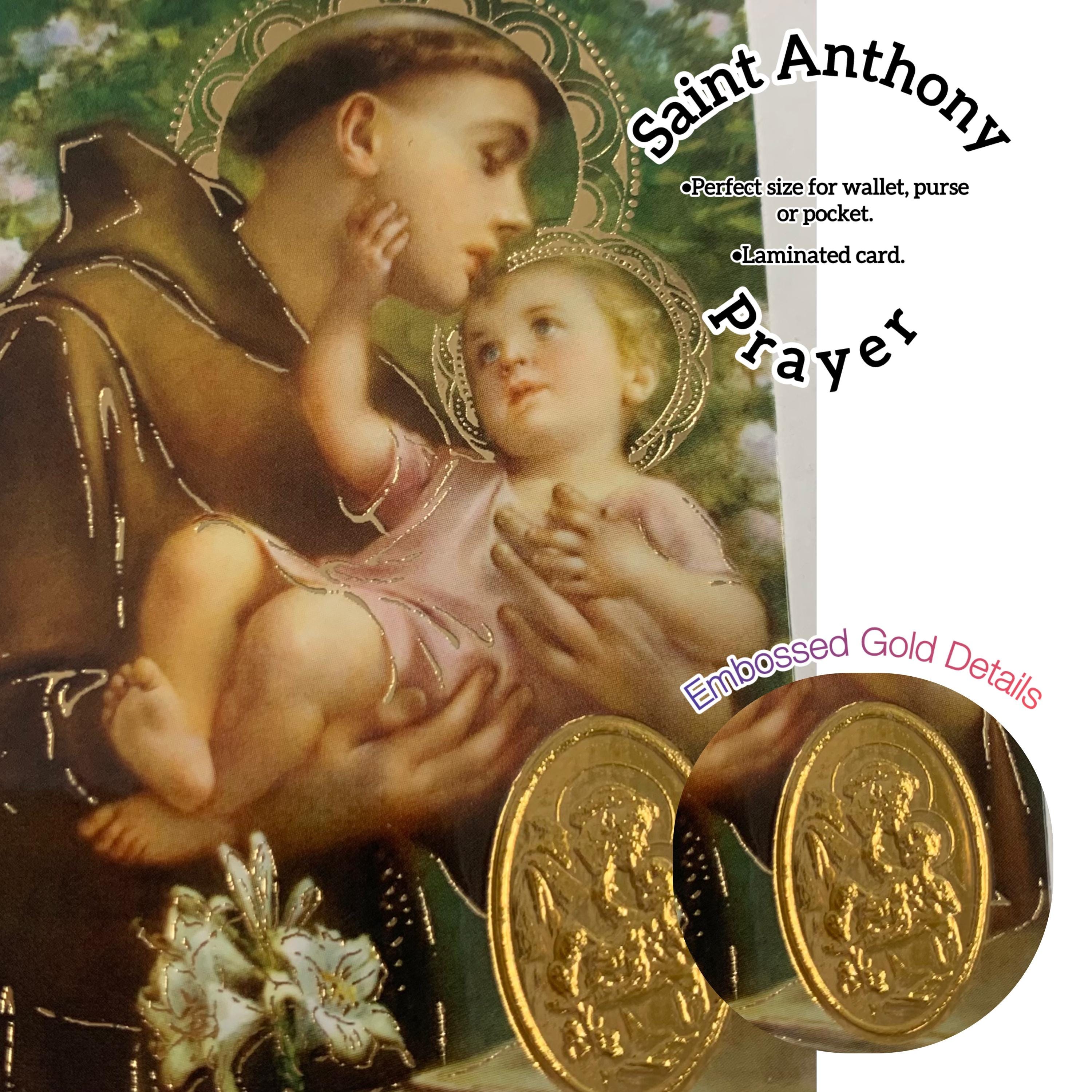 St Anthony of Padua Prayer Card- Paperstock Holy Card- Laminated - - Etsy