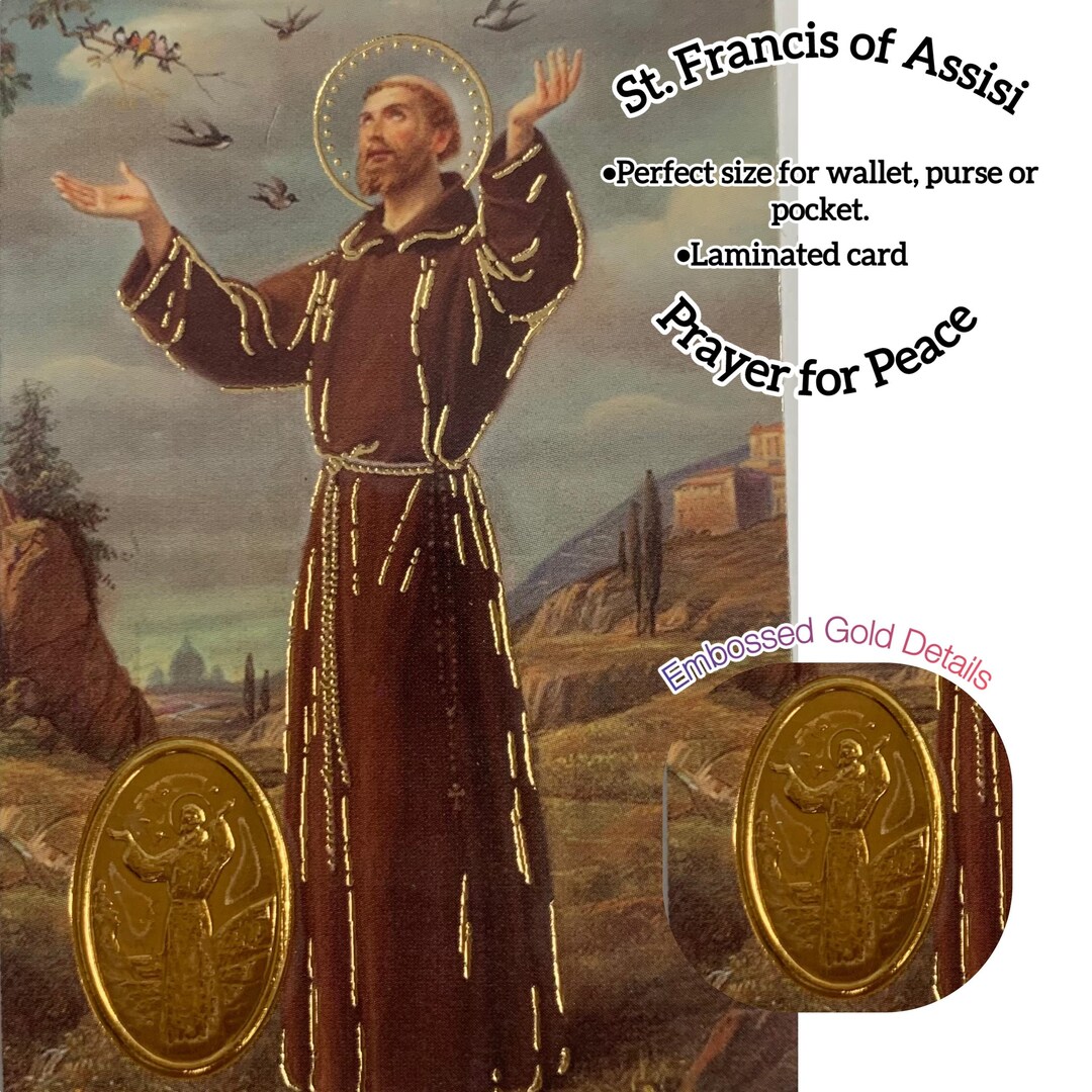 St.francis of Assisi Prayer Card- Paperstock Holy Card- Laminated - Etsy