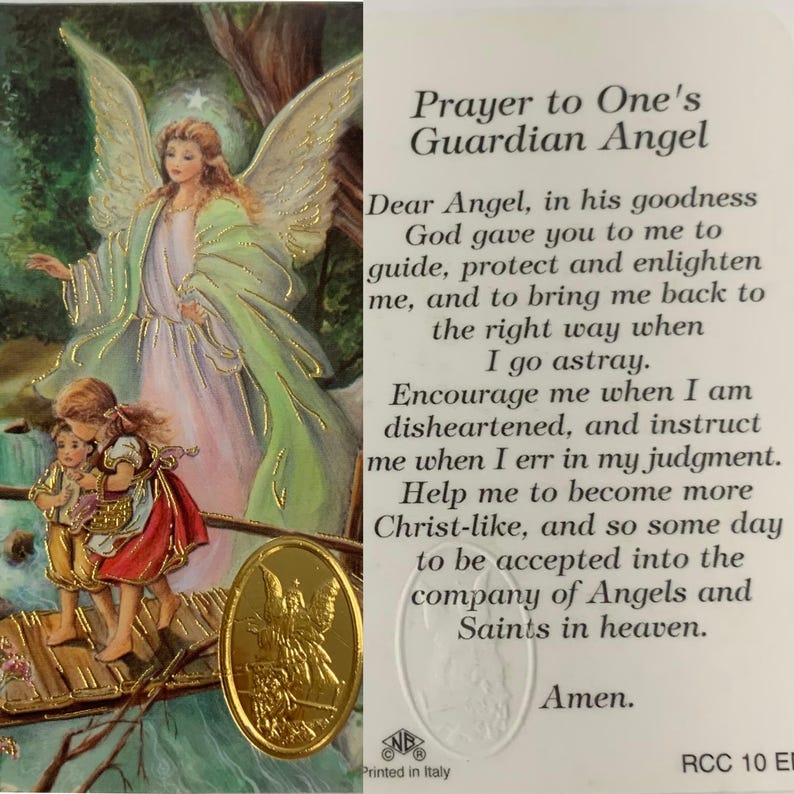Guardian Angel Prayer Card 10 Pack Paperstock Holy Card Laminated - Etsy