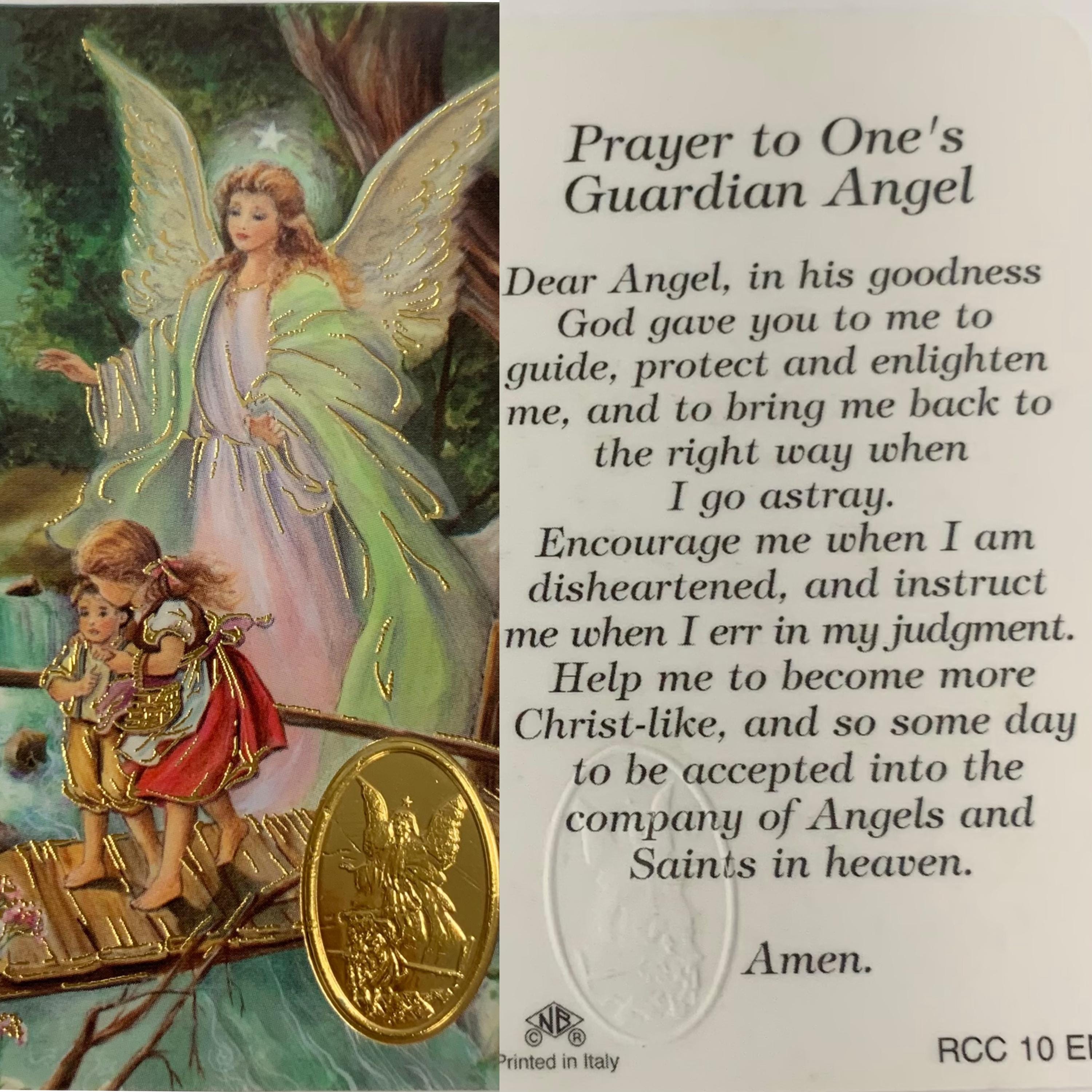 Guardian Angel Prayer Card- Paperstock Holy Card- Laminated - Etsy