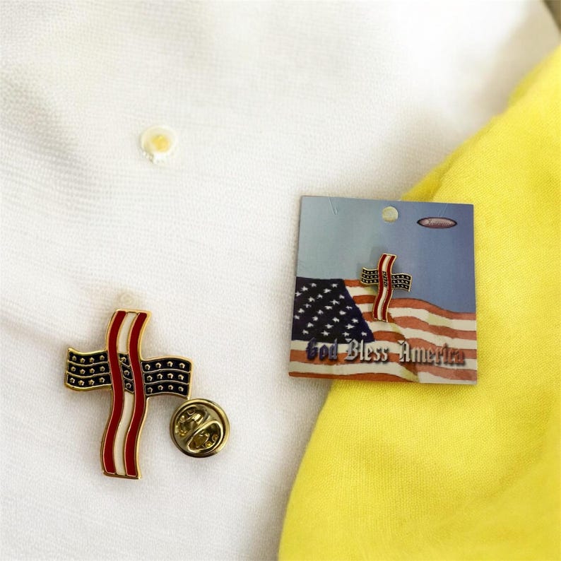 American Flag Cross Pin - American Flag Lapel Pin - Etsy