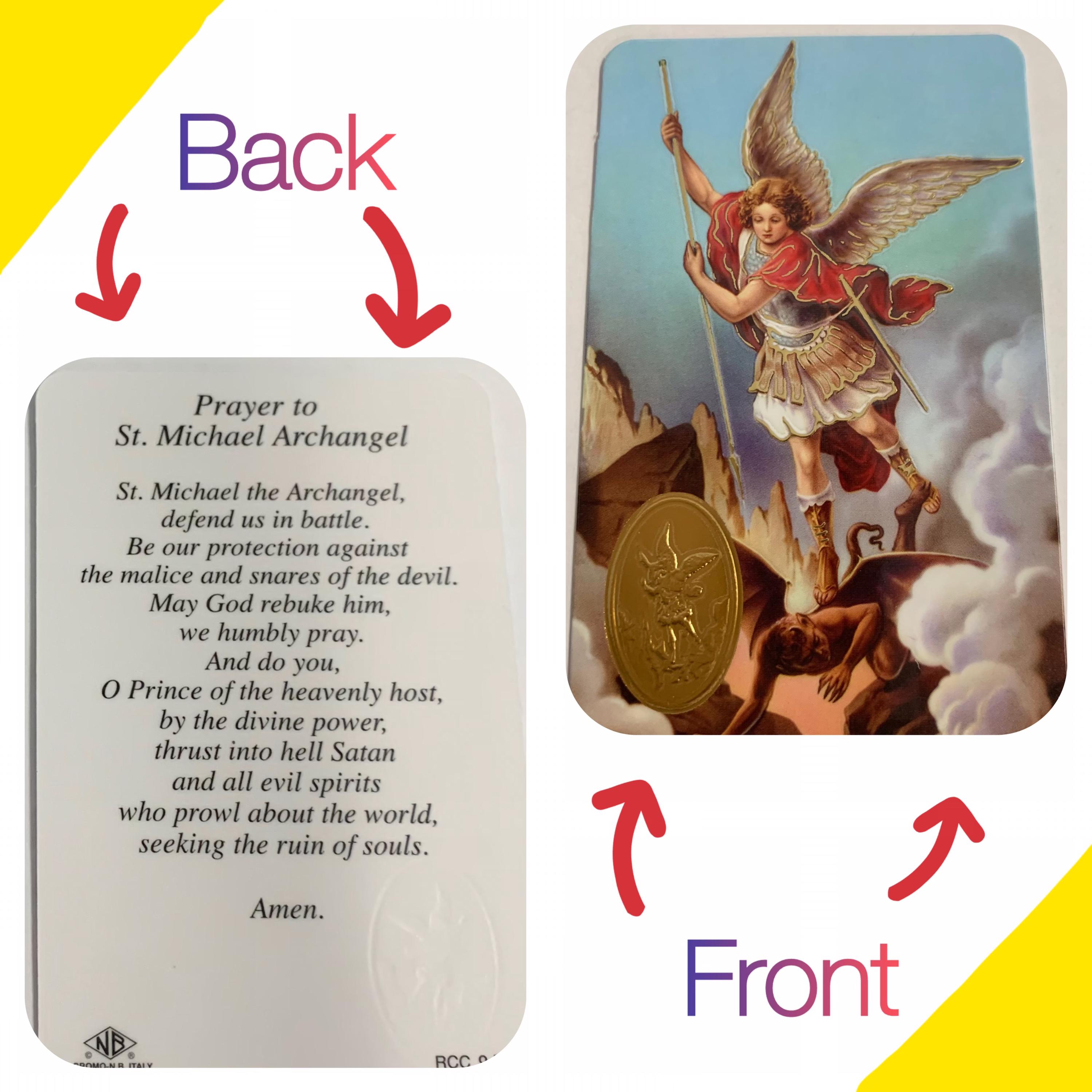St.michel the Archangel Prayer Card- Paperstock Holy Card- Laminated - Etsy