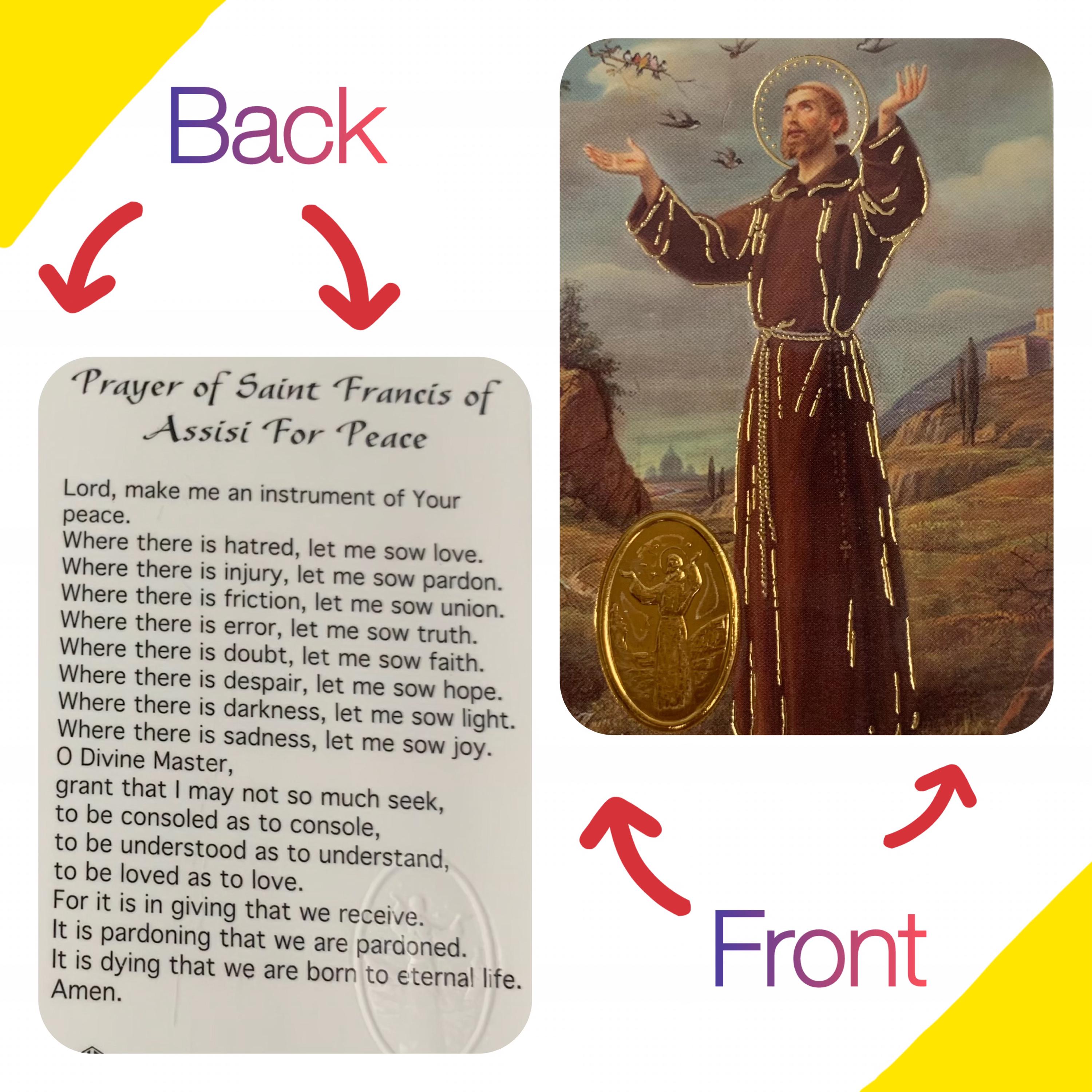 St.francis of Assisi Prayer Card- Paperstock Holy Card- Laminated - Etsy