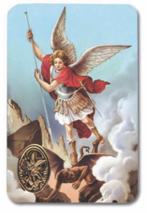 St.michel the Archangel Prayer Card- Paperstock Holy Card- Laminated - Etsy