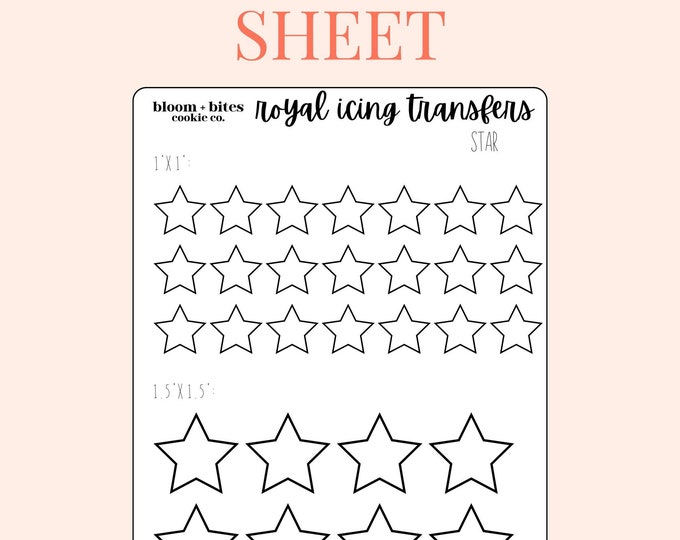 Star Royal Icing Transfer Sheet - Etsy Canada