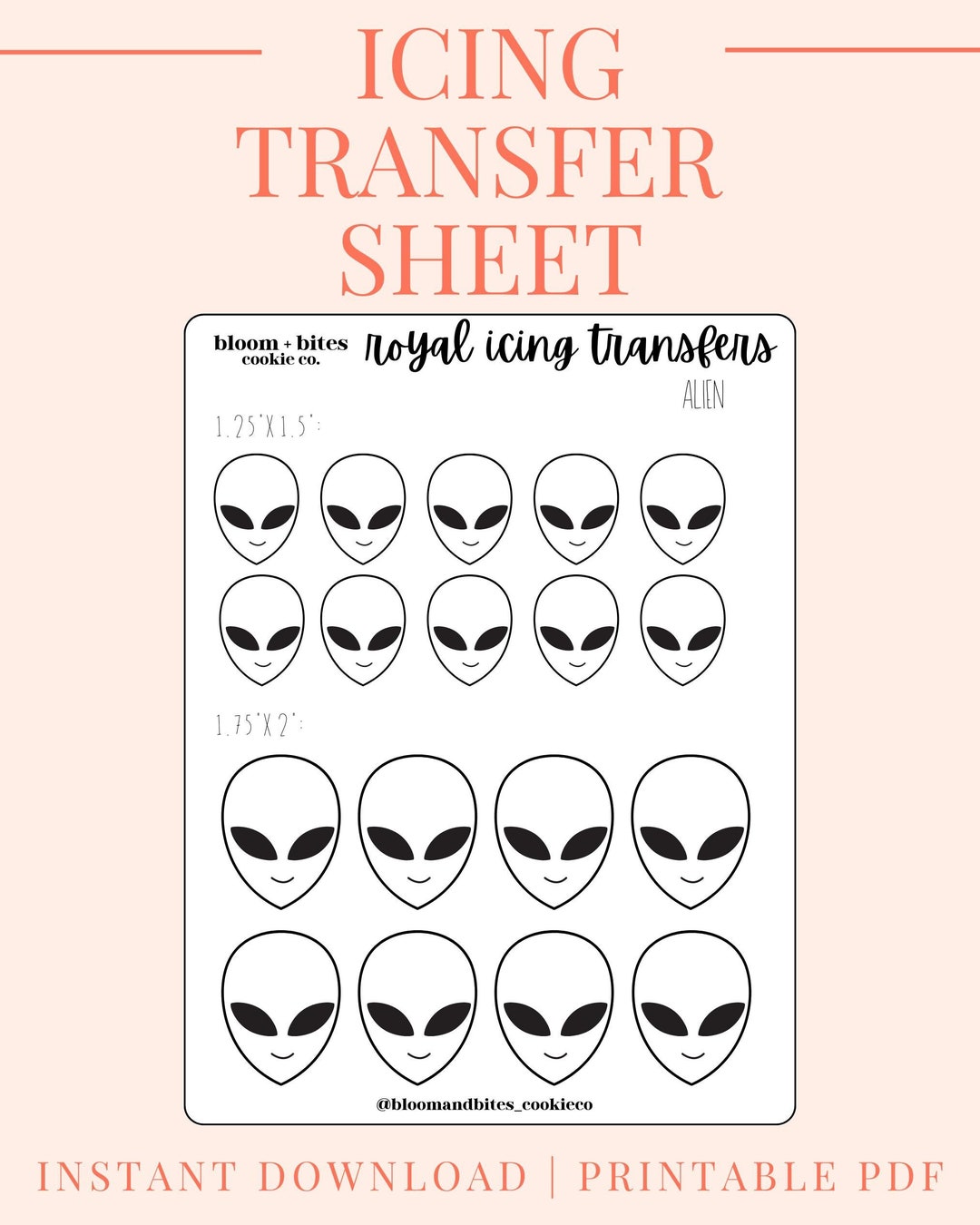 Alien Royal Icing Transfer Sheet Printable Alien Icing Transfer ...