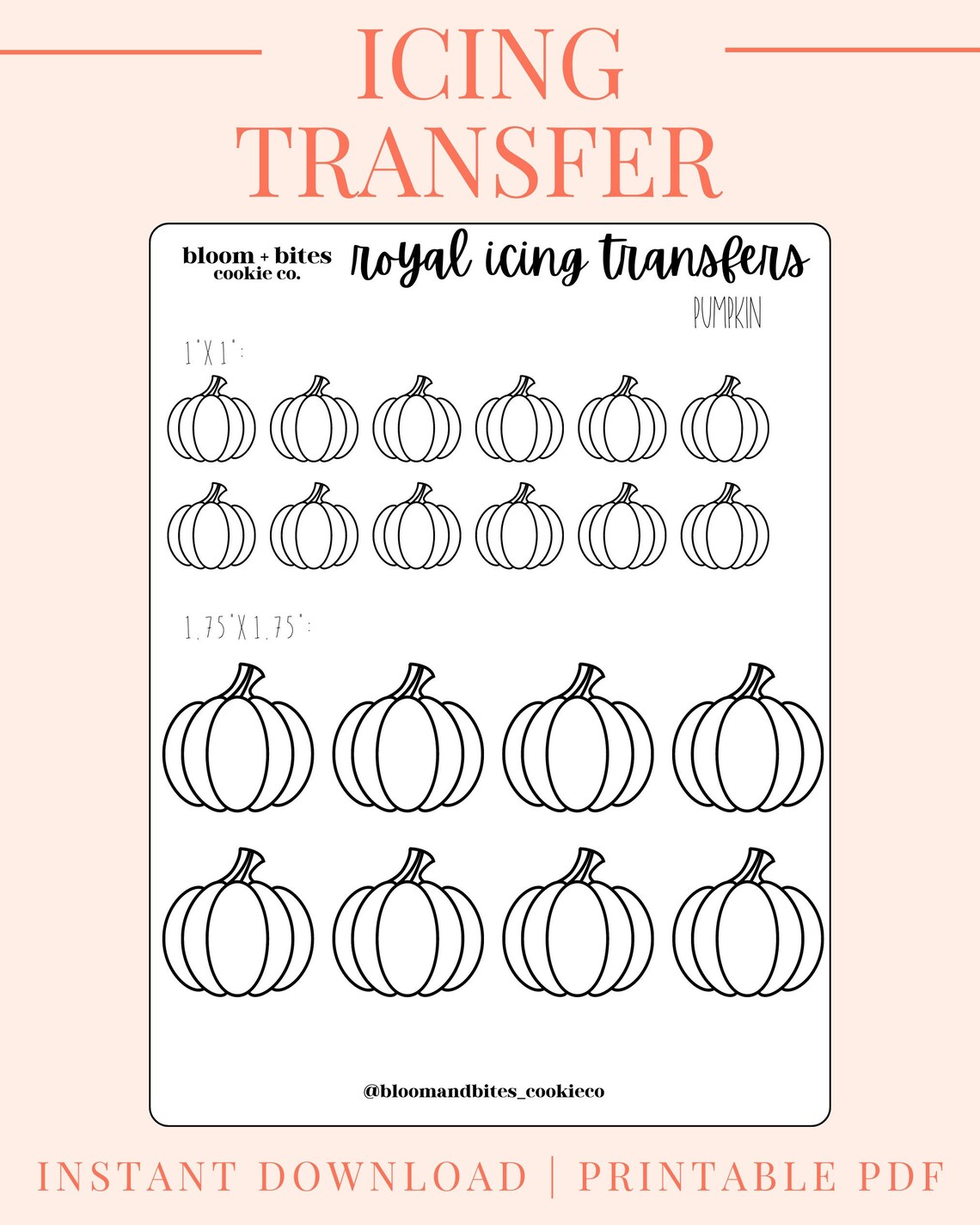 Pumpkin Royal Icing Transfer Sheets Printable Royal Icing Transfer ...