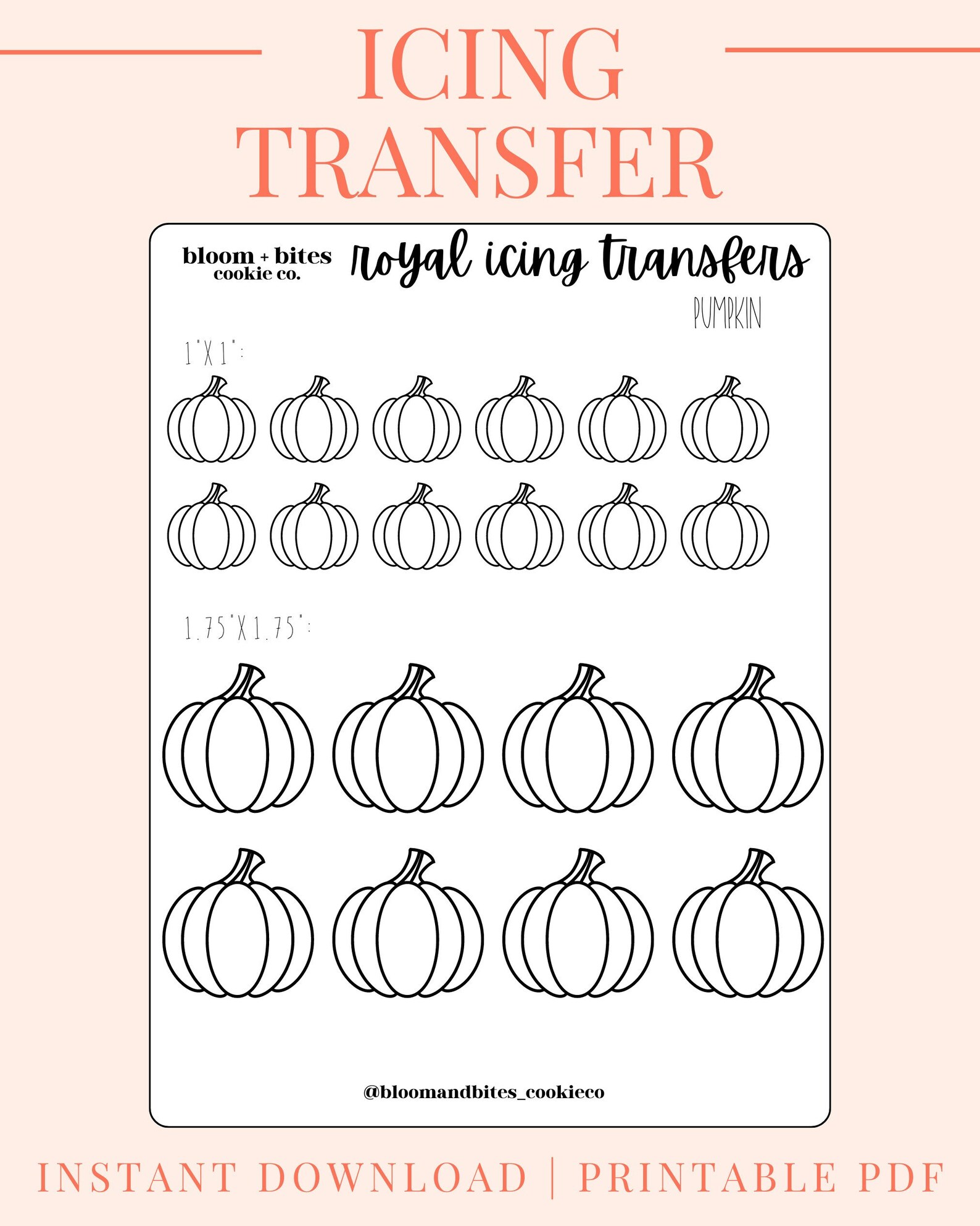 Pumpkin Royal Icing Transfer Sheets Printable Royal Icing Transfer ...