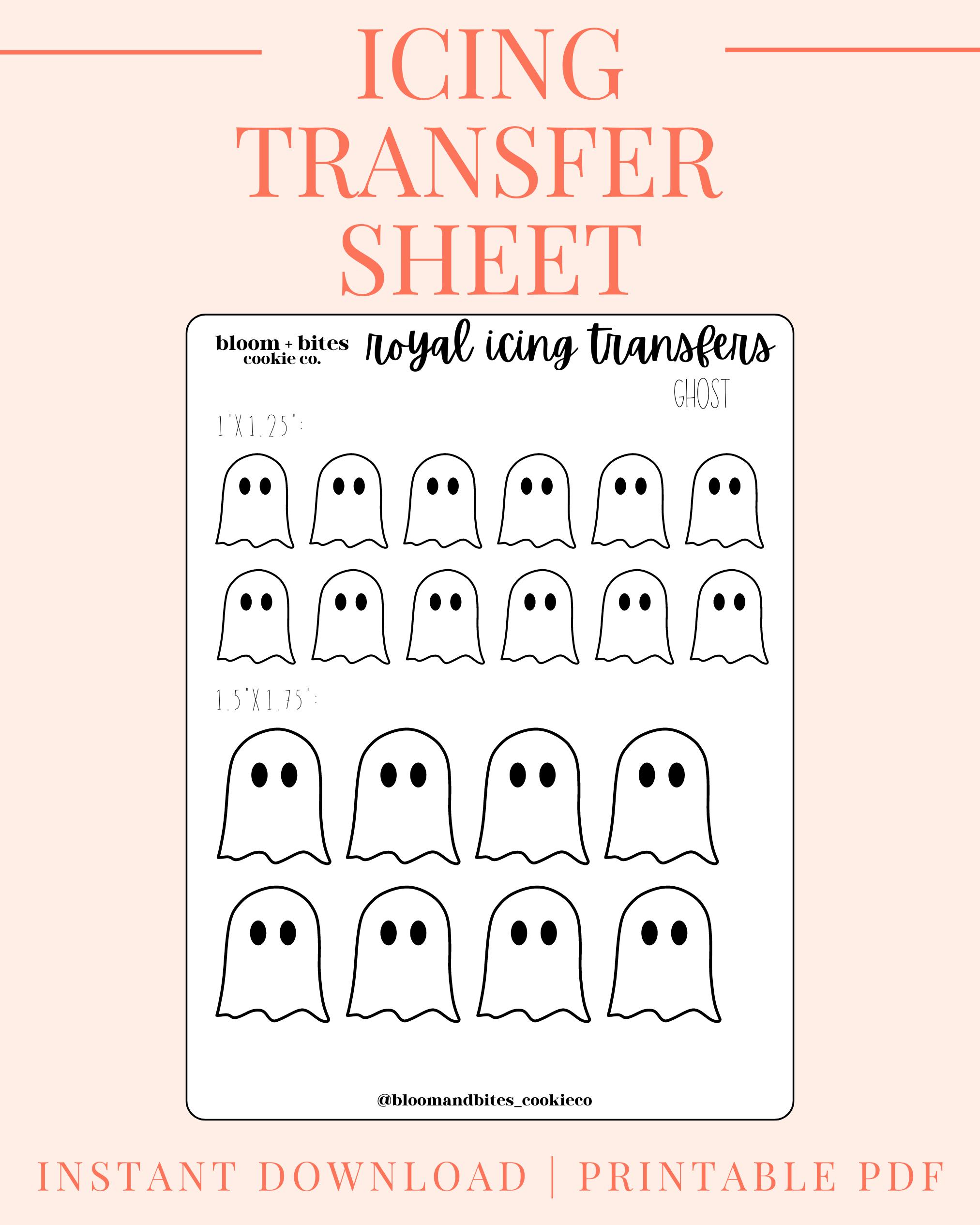 Ghost Royal Icing Transfer Template Printable Icing Transfer Sheet ...