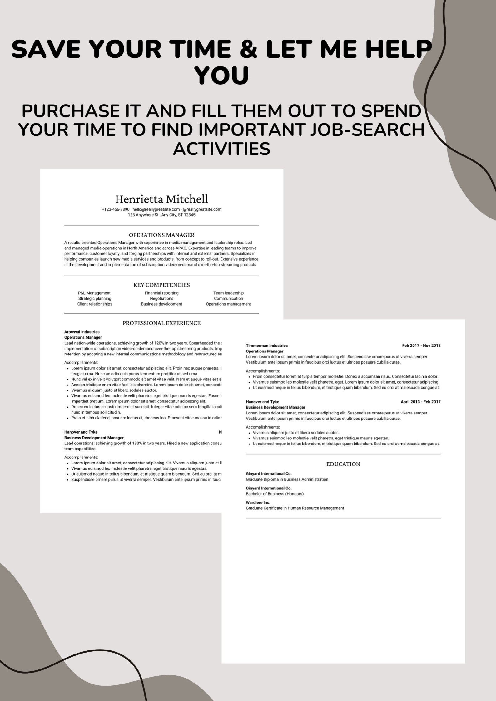 Resume Template Resume Professional Modern Resume - Etsy