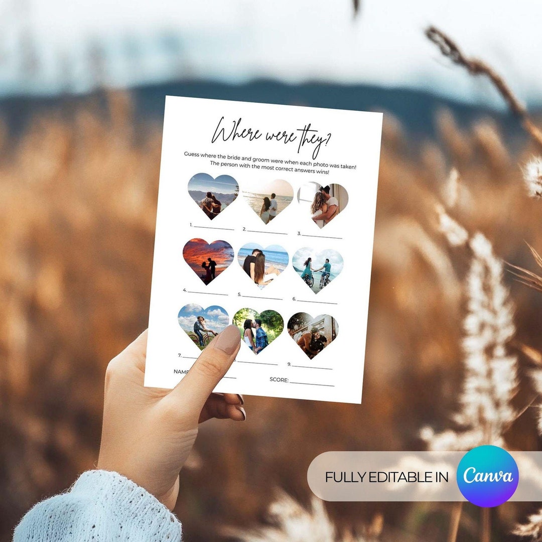 Where Were They Bridal Shower Game, Engagement Party Photo Guessing ...