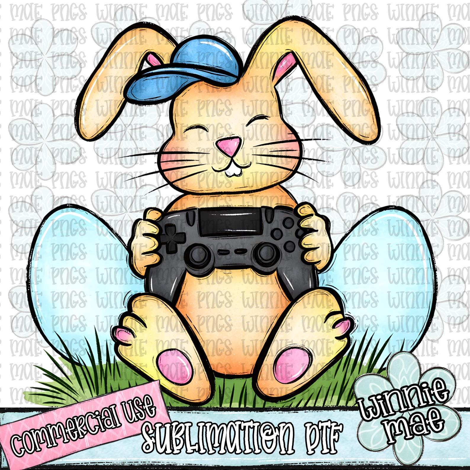 Gaming Easter Sublimation File Boys PNG Files Easter Bunny Sublimation ...