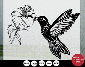 Hummingbird Flowers Heart Svg File | Florals Svg | Hummingbird Clipart ...