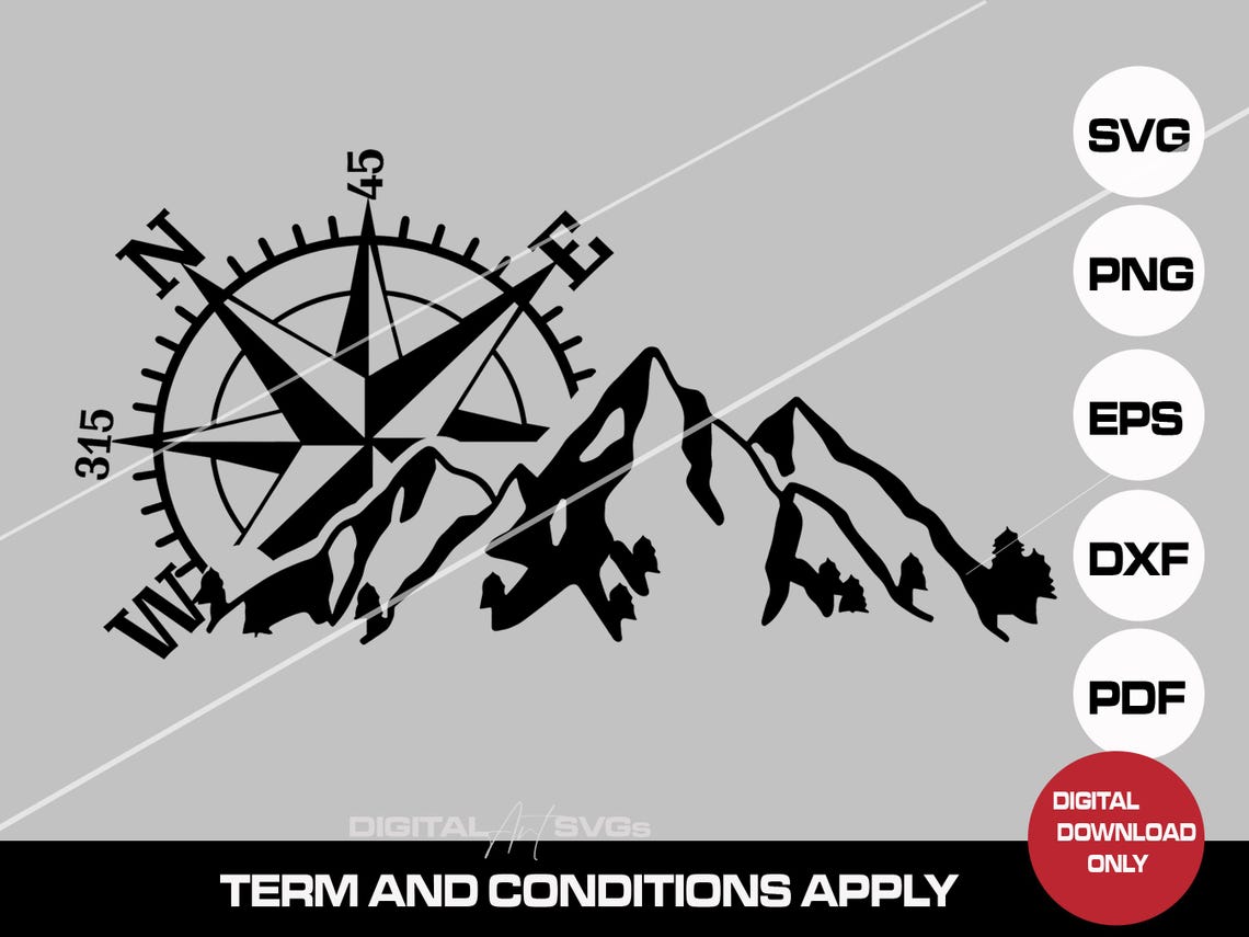 Compass SVG, Nautical Compass Rose SVG for Cricut Silhouette Glowforge ...