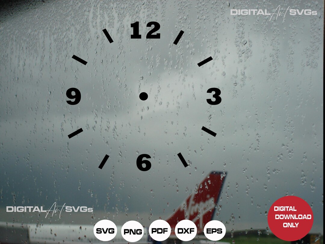 Clock Face SVG Template: DIY Clock Making, Laser Cutting (digital ...