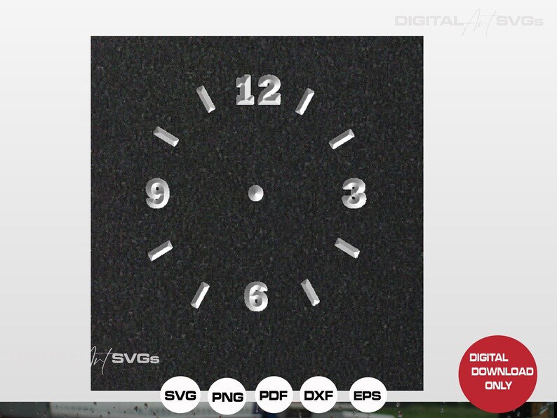 Clock Face SVG Template, Clock Cut File for Cricut & Silhouette – DXF ...