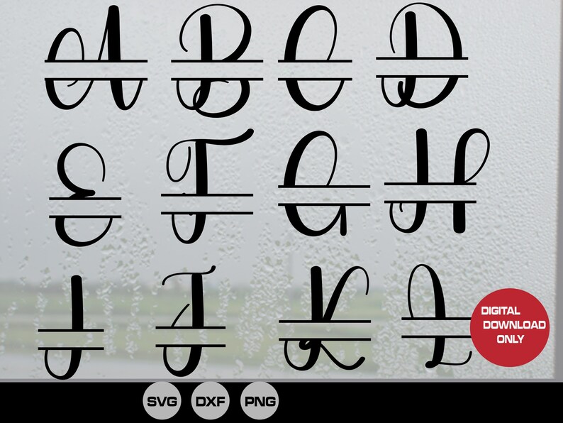 Monogram SVG Alphabet Set: Split Letter Frames (digital Download) - Etsy
