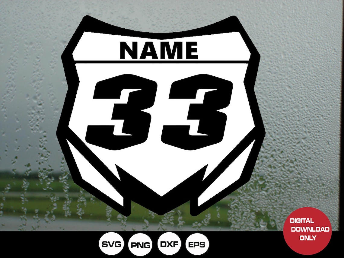 Dirt Bike Number Plate SVG: Customizable Motorcycle Design (digital ...