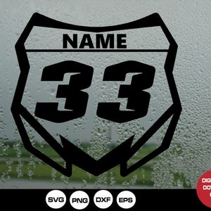 Dirt Bike Number Plate SVG: Customizable Motorcycle Design (digital ...