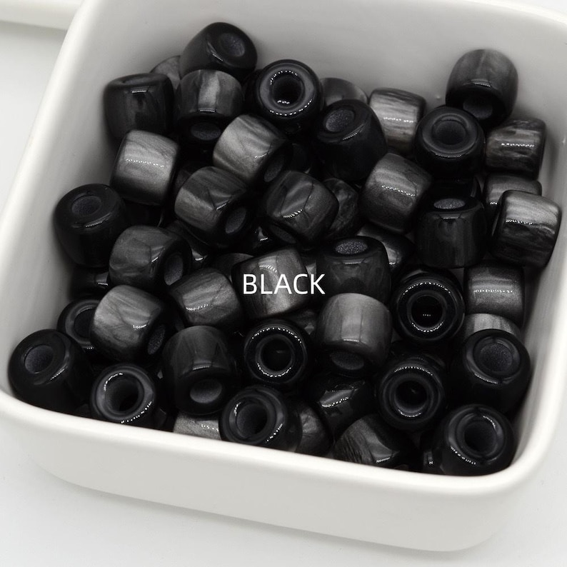 Acrylic Barrel Beads Cylinder Shape Glossy Resin Plastic Loose Beads ...