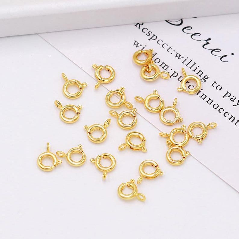 18k Gold Filled Spring Ring Clasp, Open or Closed Ring Option, Jewelry ...