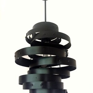 Vortex, Repurposed Wine Barrel Steel Rings, Metal Hoops Pendant Light ...