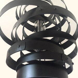 Vortex, Repurposed Wine Barrel Steel Rings, Metal Hoops Pendant Light ...