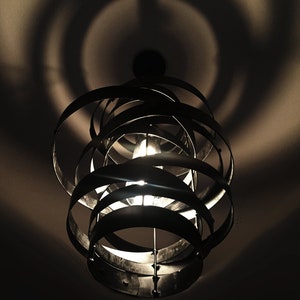 Vortex, Repurposed Wine Barrel Steel Rings, Metal Hoops Pendant Light ...
