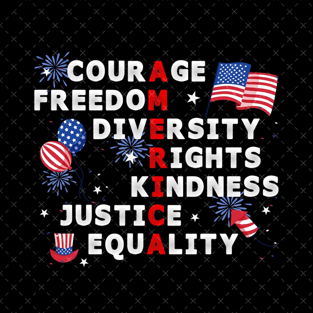 America Values Word Art PNG – Courage Freedom Equality Justice ...