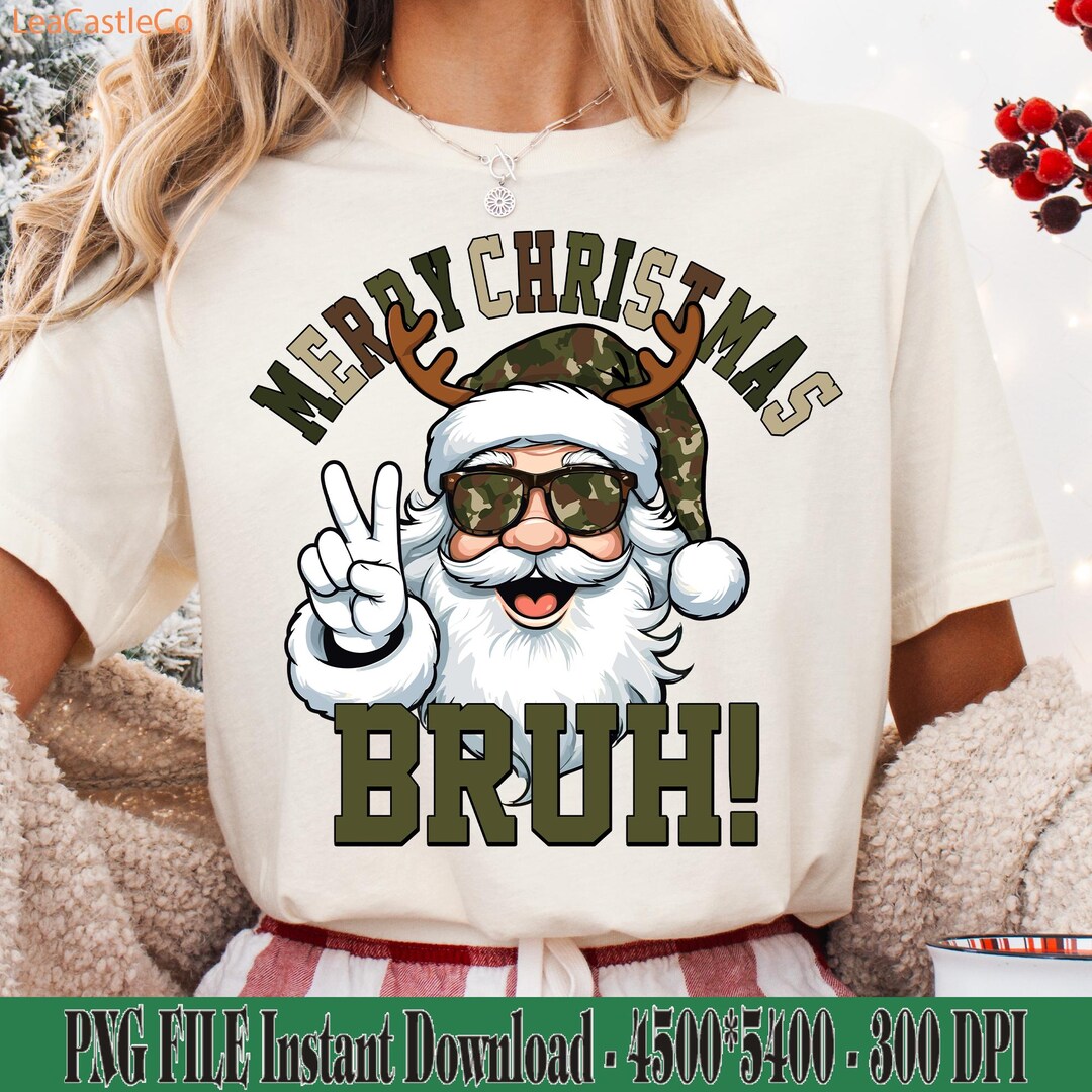 Merry Christmas Bruh Png, Santa Bruh Christmas PNG, Funny Santa Claus ...