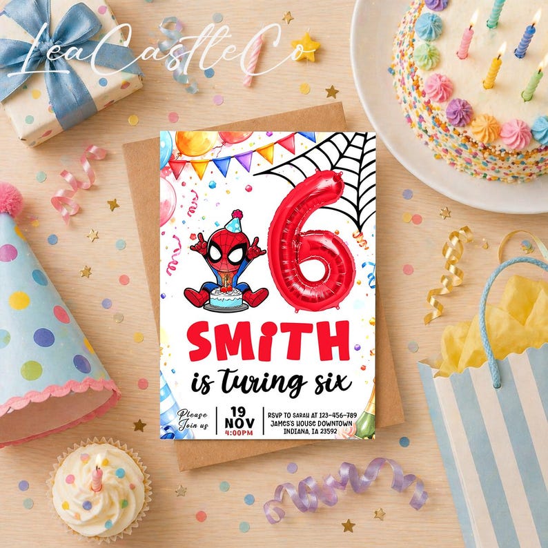 Personalized Superhero Birthday Invitation | Custom Name Kids Party ...