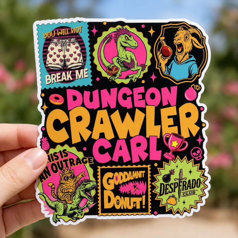 Dungeon Crawler Carl Big Sticker | Fantasy Book Vinyl Decal | Princess ...