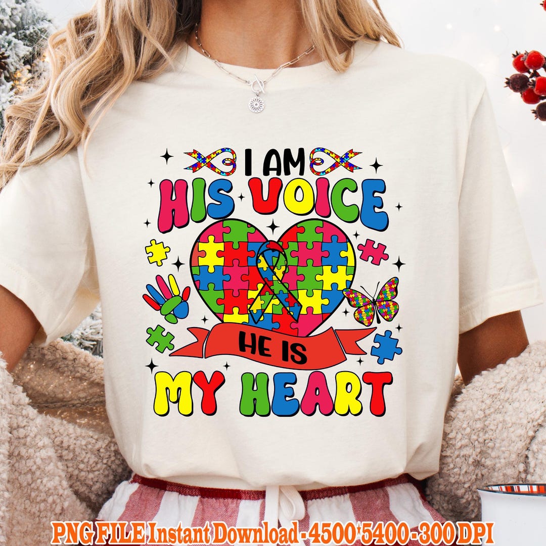 I Am His Voice He is My Heart Png, Autism Awareness Png, Autism Parents ...