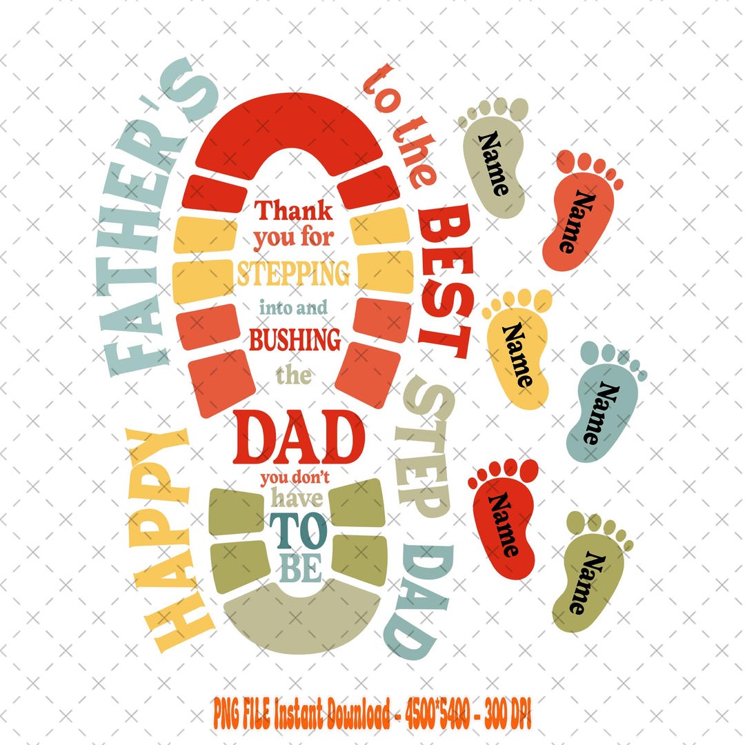 Personalized Happy Fathers to the Best Step Dad Png, Father's Day Png ...